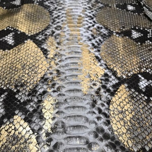 Genuine Python Leather, Natural Python Leather, Hide Snake Skin, Gray ...