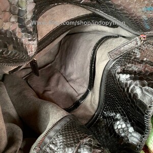Black Leather Bag Black Python Bag Snakeskin Purse Gift for Her Black ...