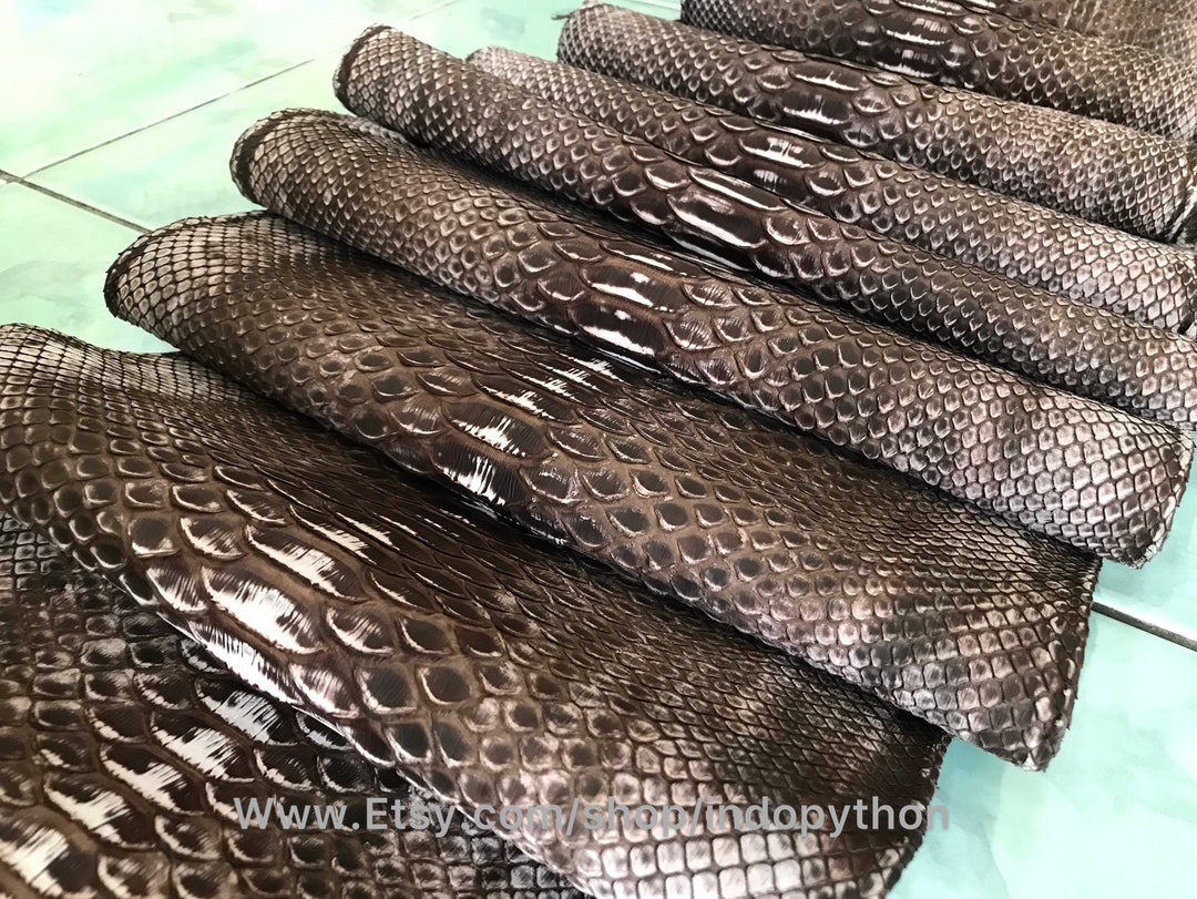 Genuine Python Leather, Natural Python Leather, Hide Snake Skin, Brown ...