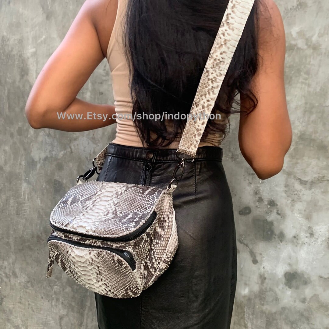 Python Bag snakeskin Purse gray Bag gift for Her python Purse python ...
