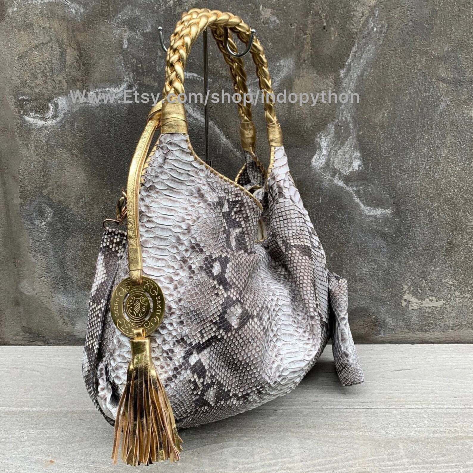 Python Bag Gold Bag Gray Bag Snakeskin Purse Gift for Her - Etsy
