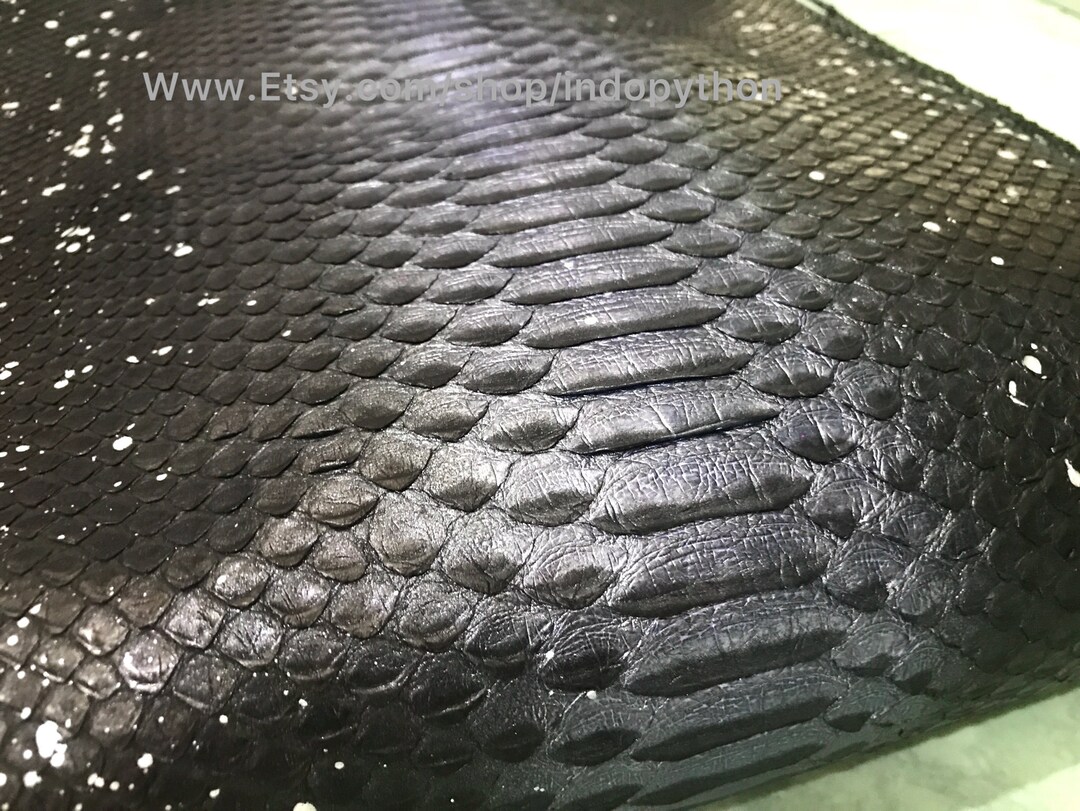Genuine Python Leather, Natural Python Leather, Hide Snake Skin, Black ...