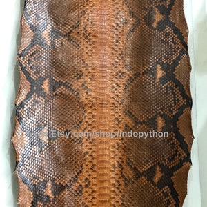 Genuine Python Leather, Natural Python Leather, Hide Snake Skin, Brown ...