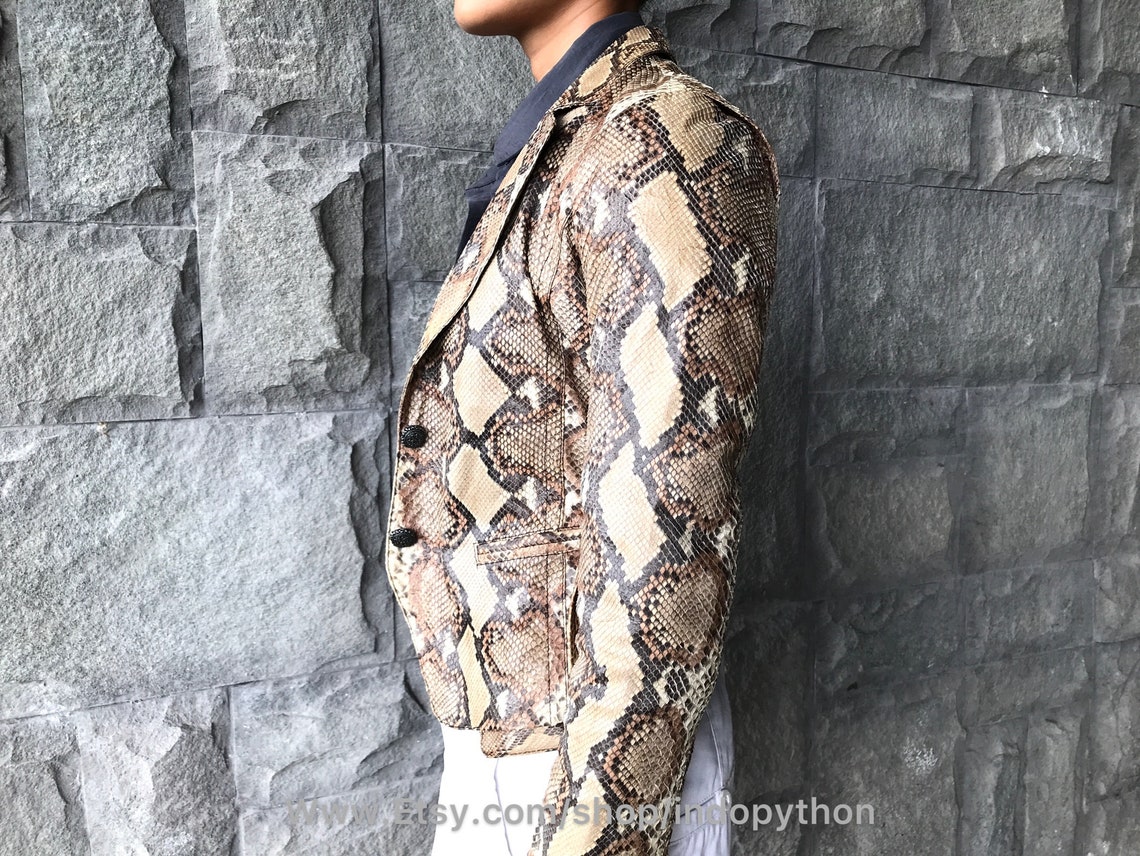 Python Jacket Leather Jacket Moto Jacket Python Blazer | Etsy