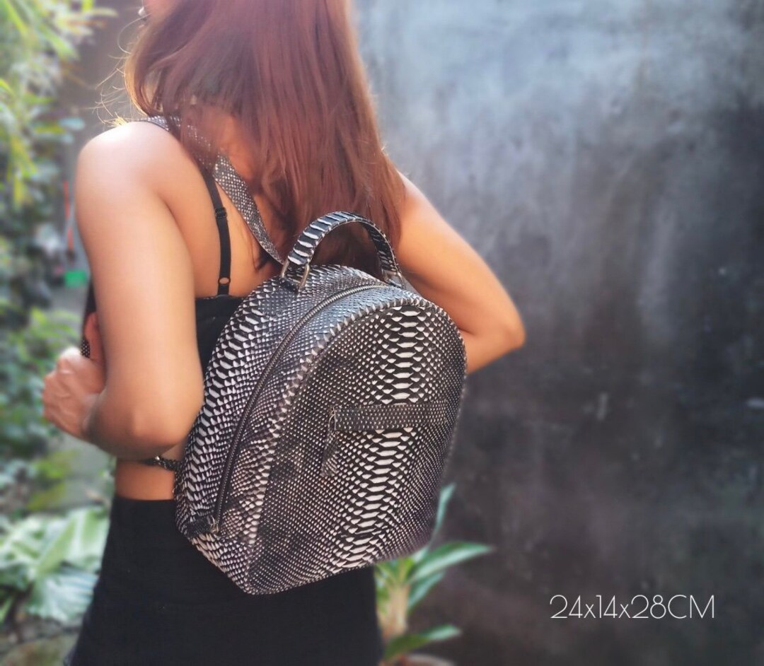 Python Bag Backpack Rucksack Exotic Snakeskin Genuine Leather Woman ...