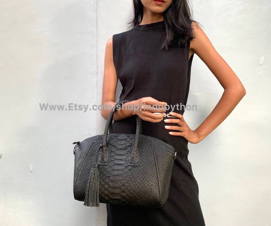 Python Bag #black Bag #snakeskin Purse #snakeskin Bag #gift for Her # ...