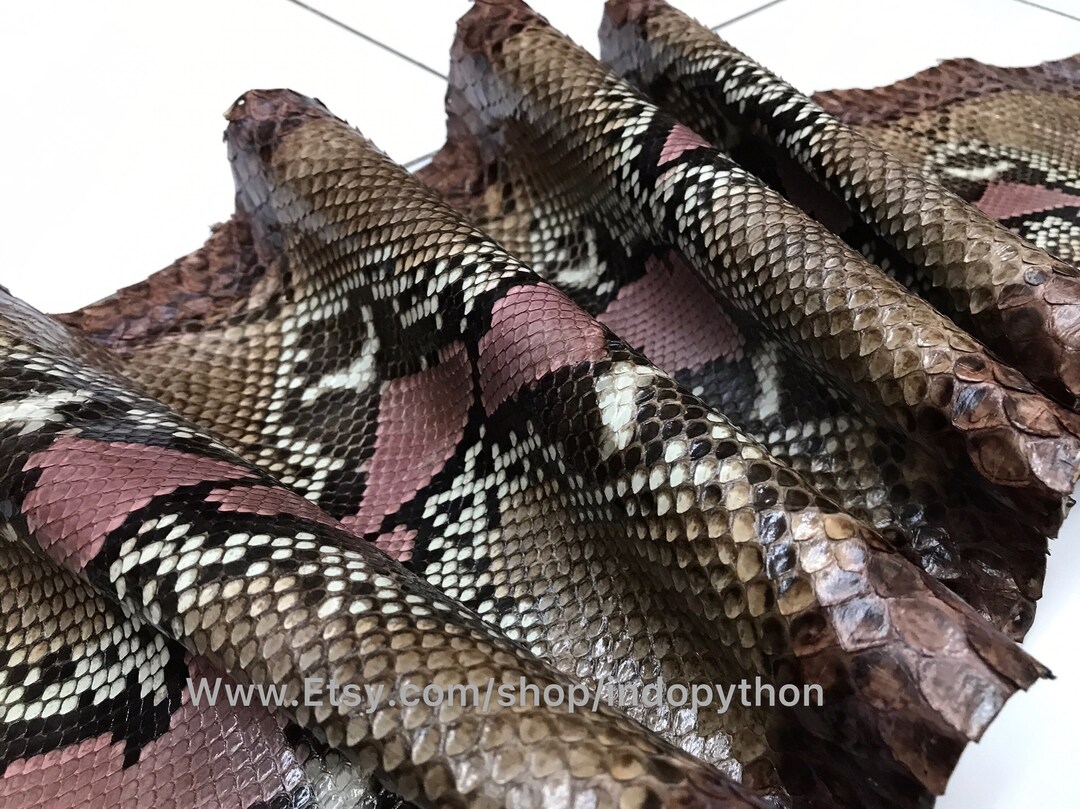 Genuine Python Leather, Natural Python Leather, Hide Snake Skin, Brown ...