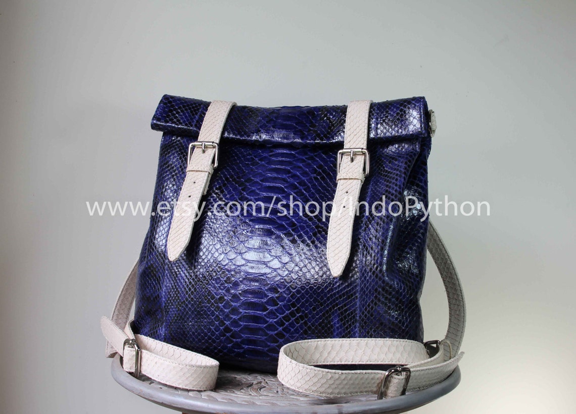 Genuine Python Backpack Bag Exotic Snakeskin Leather Woman - Etsy