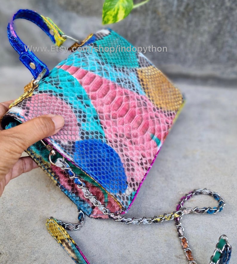 Python Bag Rainbow Bag Snakeskin Purse Gift for Her Python - Etsy