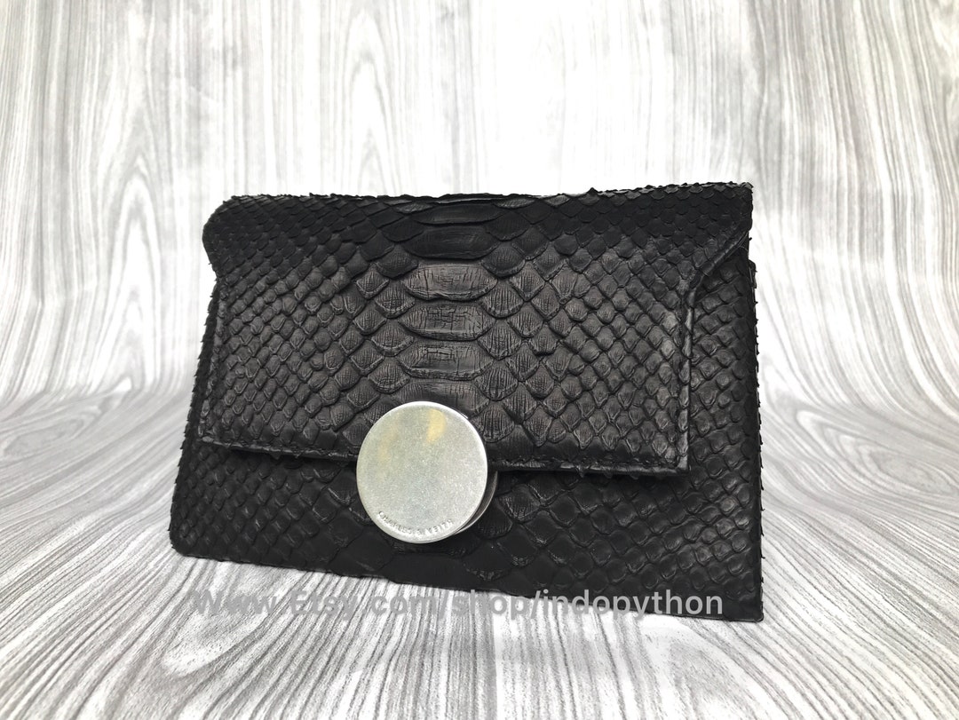 Black Python Bag #python Bag #black Leather Bag #snakeskin Bag #gift ...