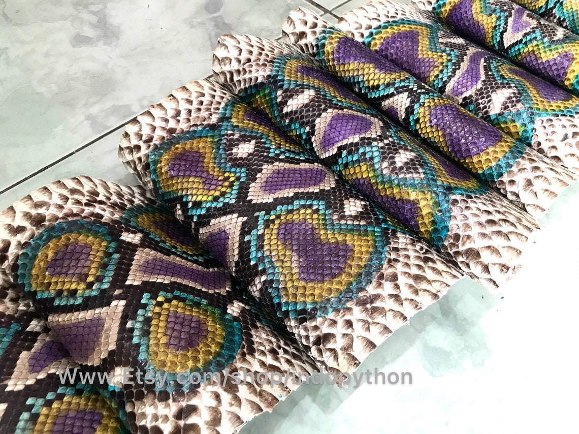 Genuine Python Leather Natural Python Leather Hide Snake - Etsy