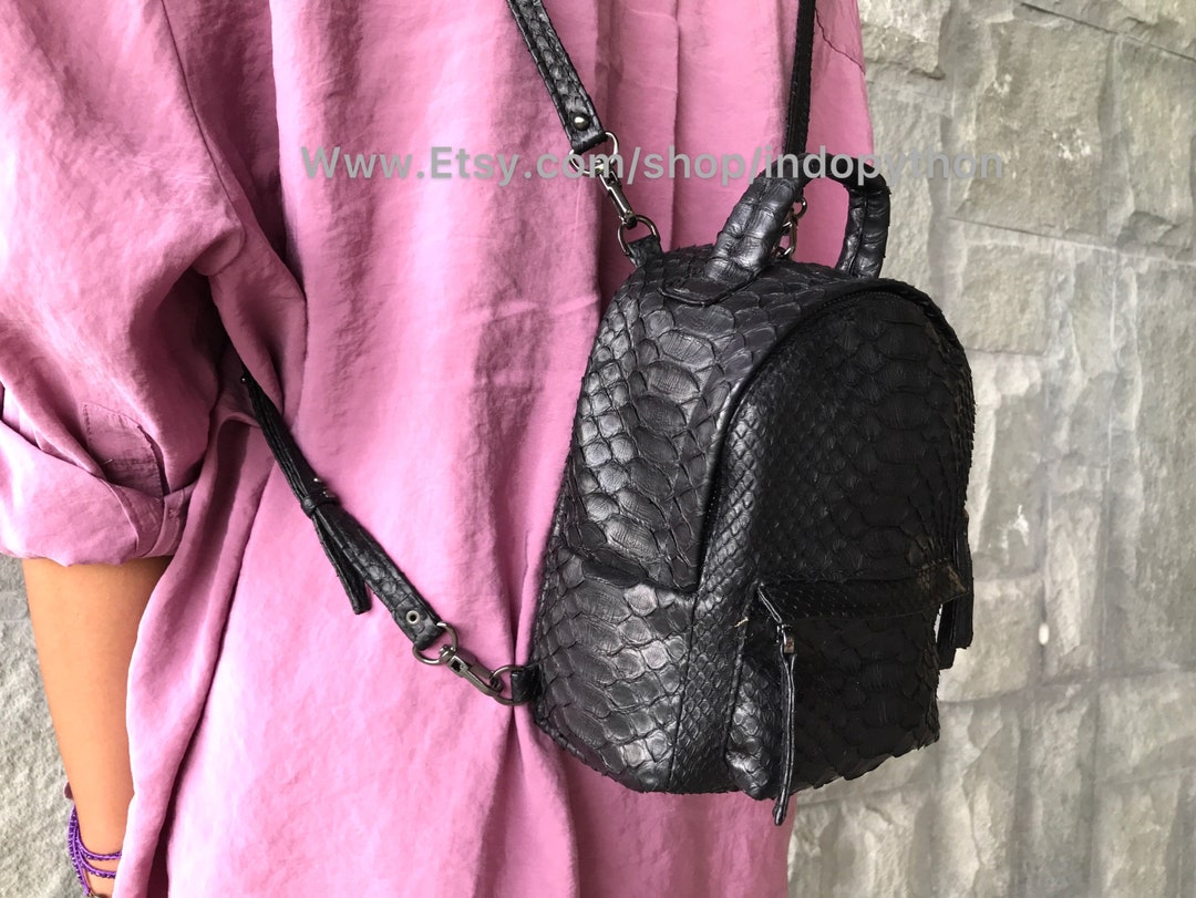 Python Bag #python Backpack #black Backpack #black Bag #snakeskin Bag # ...