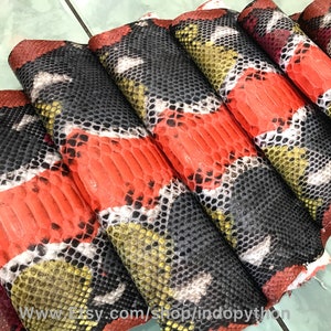 Genuine Python Leather, Natural Python Leather, Hide Snake Skin, Multicolor Snake Skin ...