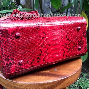 Red Python Bag | Snakeskin Bag | Genuine Leather Bag | Red Handbag ...