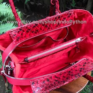 Red Python Bag | Snakeskin Bag | Genuine Leather Bag | Red Handbag ...