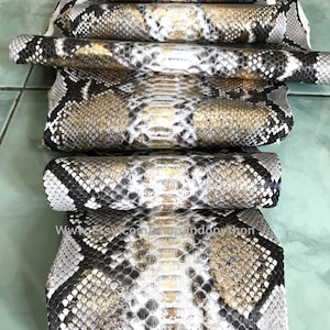 Genuine Python Leather, Natural Python Leather, Hide Snake Skin, Gray ...