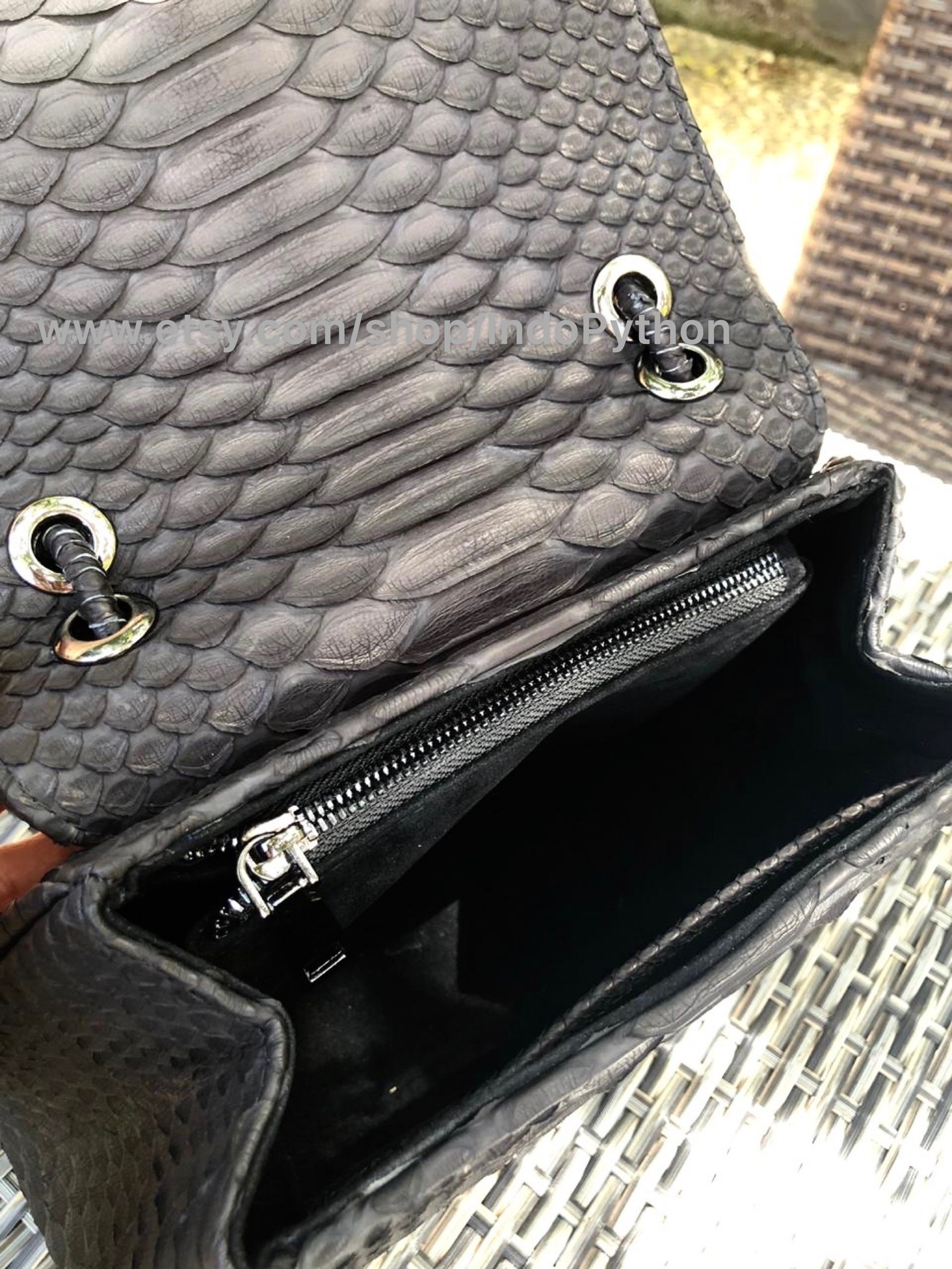 Black Python Bag Black Snakeskin Purse Python Purse Python - Etsy
