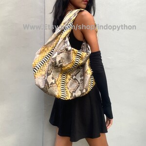 Python Bag gray Hobo Bag snakeskin Bag hobo Bag big Bag oversized Bag python Purse pumpkin Bag ...