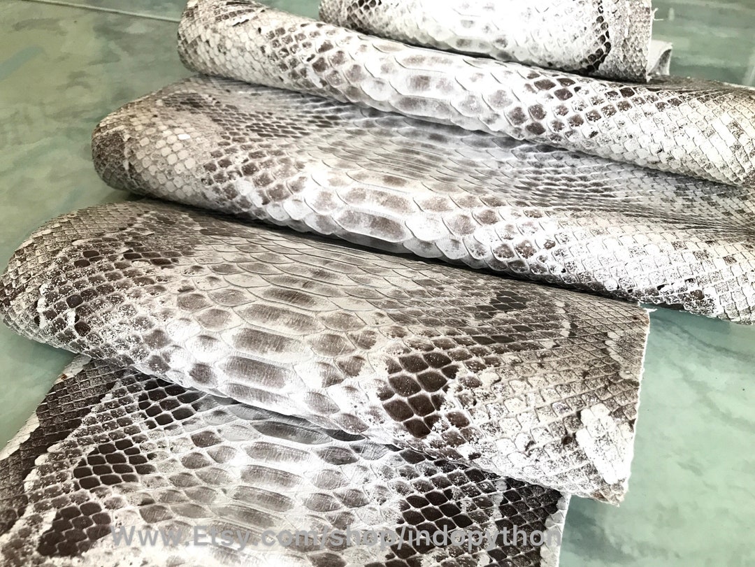Genuine Python Leather, Natural Python Leather, Hide Snake Skin, Black&white Snake Skin, Real ...