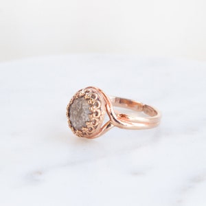 Temple Stone Crown Ring Rose Gold Free US Shipping - Etsy