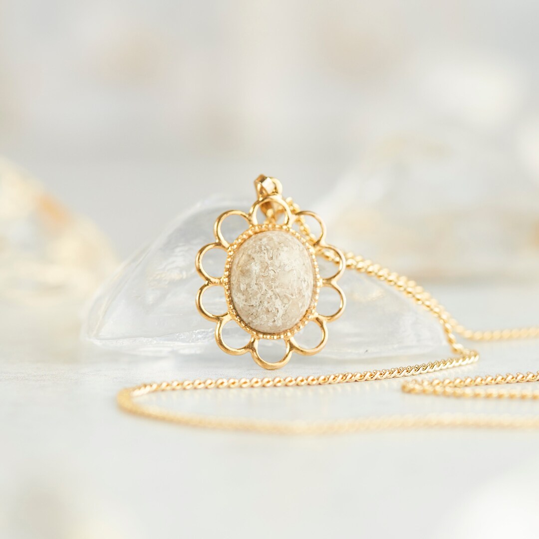 Temple Stone Lace Necklace Gold Free US Shipping - Etsy