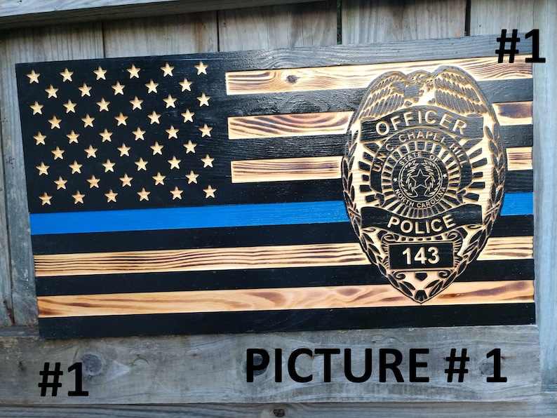 Thin Blue Line Wooden Flag Police Badge Flag Wooden Signs - Etsy