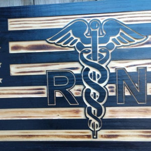 RN, Registered Nurse Wooden American Flag Custom Sign - Etsy