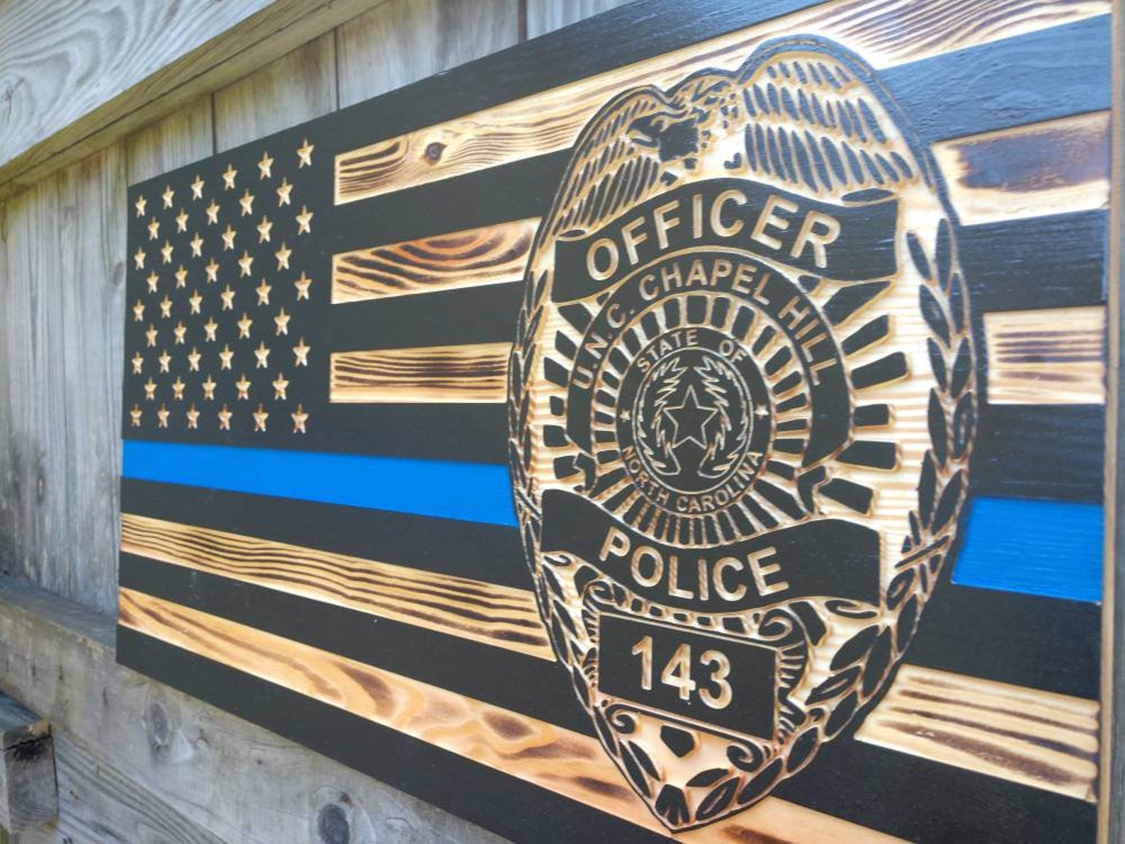 Thin Blue Line Wooden Flag Police Badge Flag Wooden Signs - Etsy