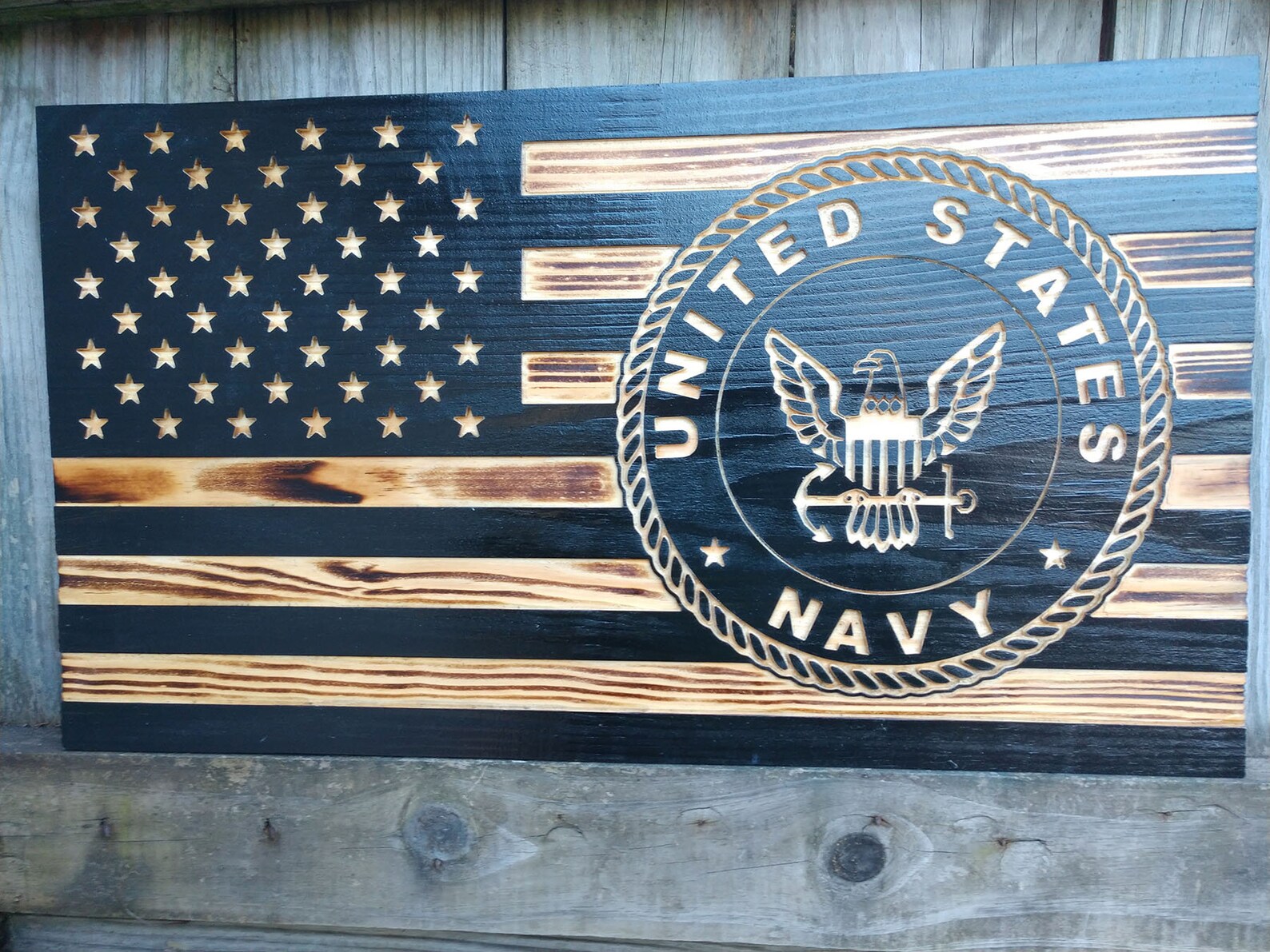 U.S.A. Wooden American Flag, Military Wooden Flag, Army, Air Force ...