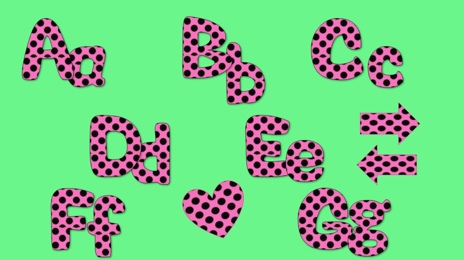 Pink Polka Dot Alphabet Clipart Fonts for Personal or Commercial Use ...