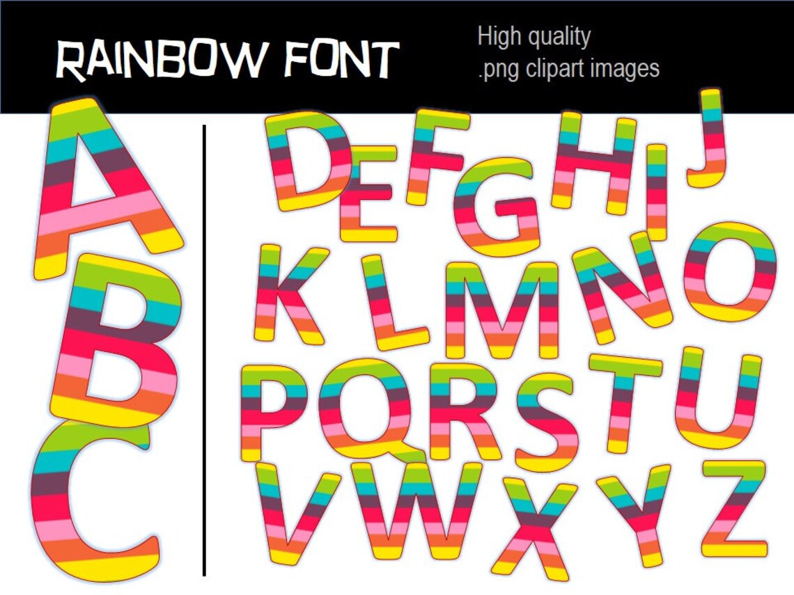 Rainbow Font - Etsy