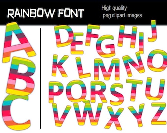 Rainboho Font Family an Abstract Hand Drawn Rainbow Font All Caps ...