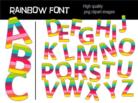 Rainbow font | Etsy
