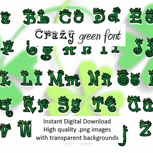 Digital Download - GREEN Crazy Font - Etsy
