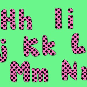 Pink Polka Dot Alphabet Clipart Fonts for Personal or Commercial Use ...