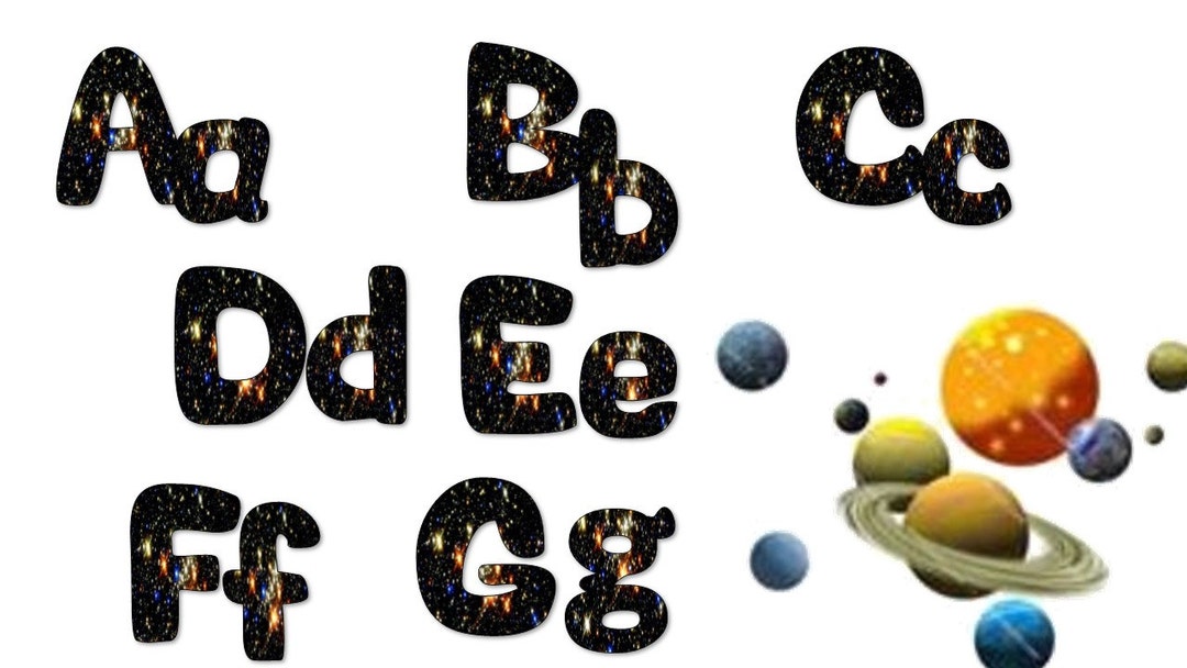 Outer Space Galaxy Font With Numbers! Clipart for Personal or ...