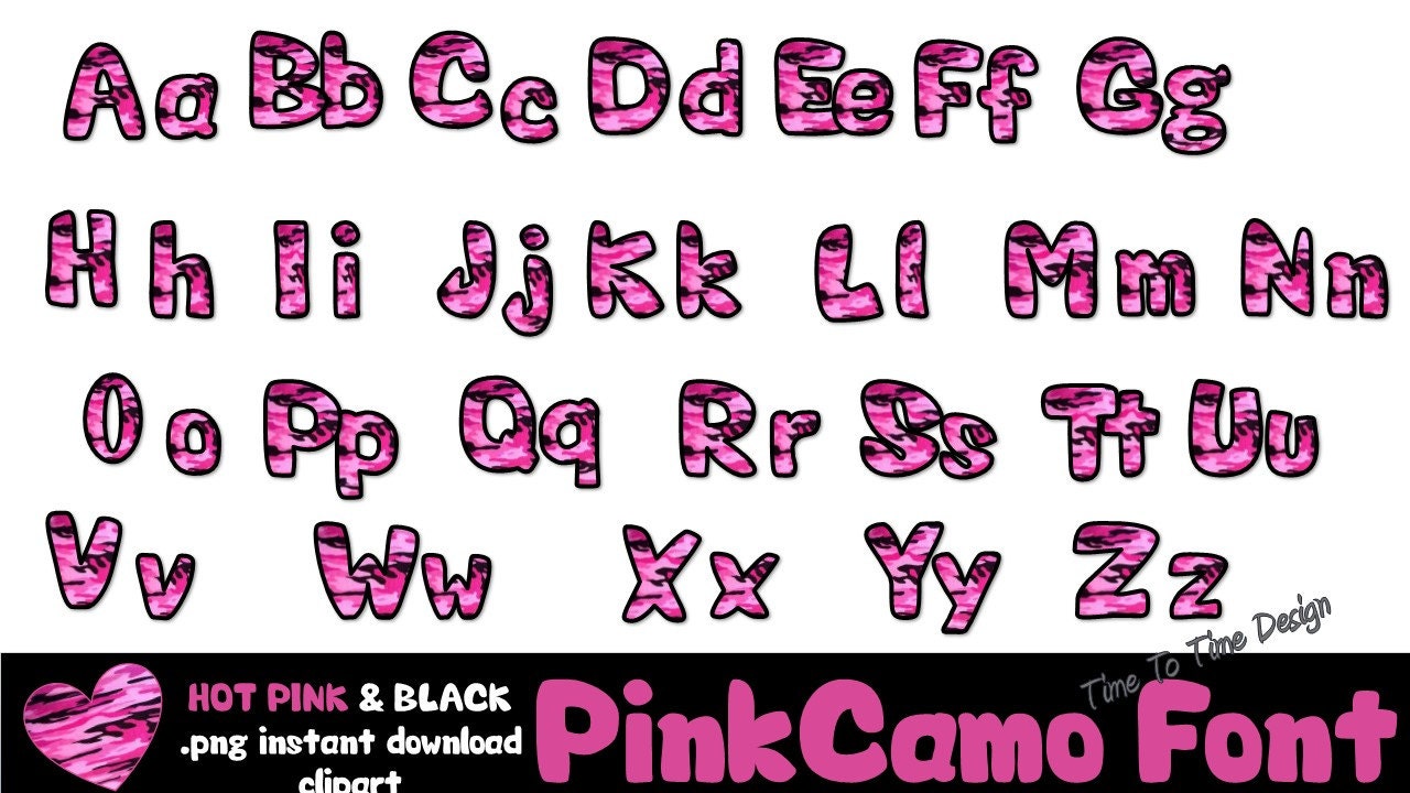 Pink Camo Font