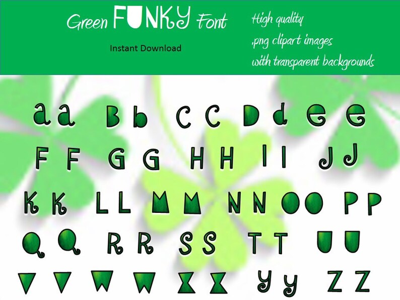Funky Green Font - Etsy