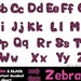 HOT Pink Zebra Striped Clipart!! A-Z Fonts. Digital Download Instantly ...