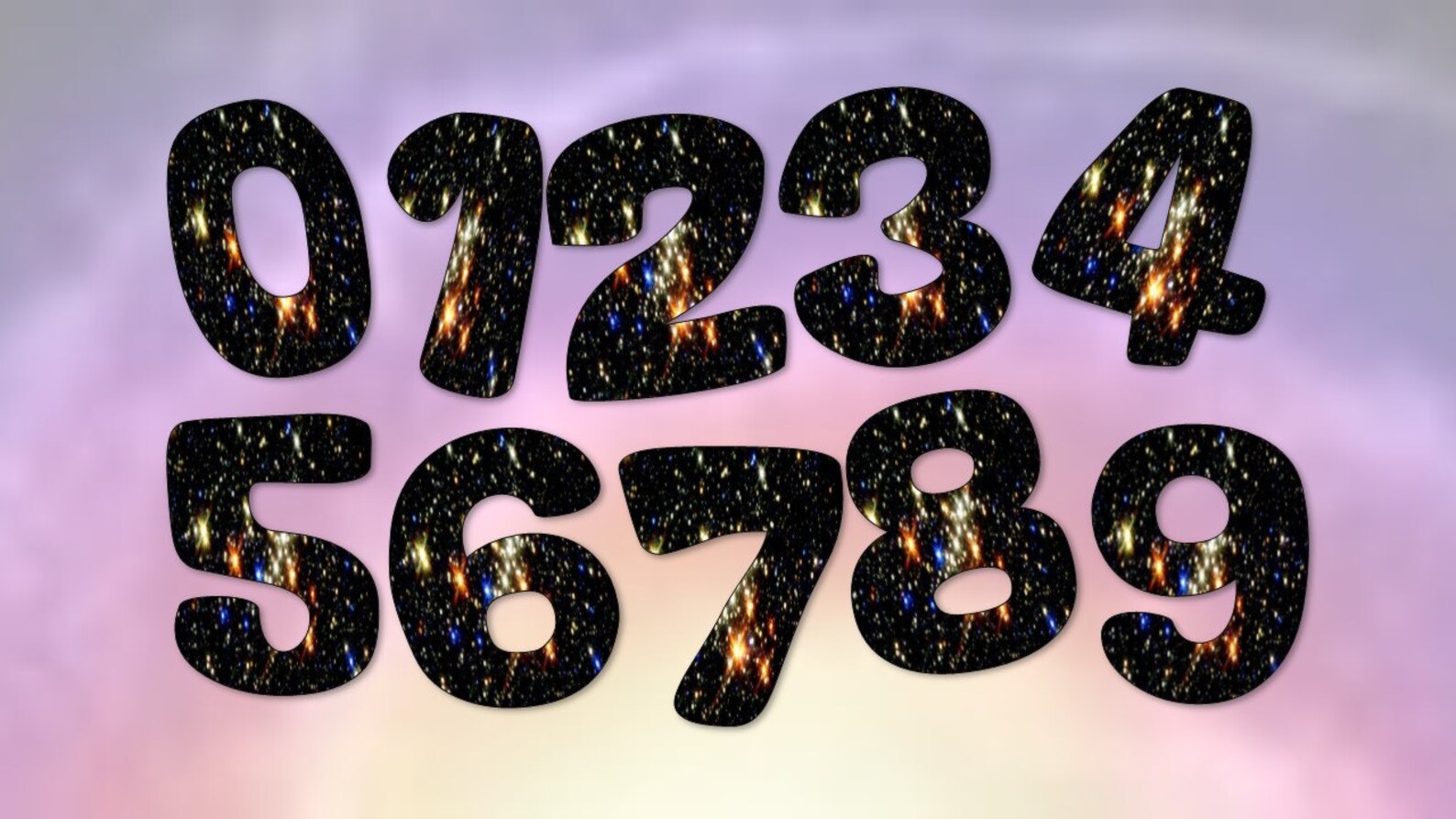 Outer Space Galaxy Font With Numbers! Clipart for Personal or ...