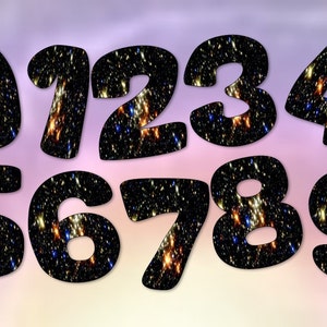 Outer Space Galaxy Font With Numbers Clipart for Personal or - Etsy