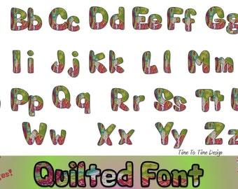 Fabric Inspired Pastel Font Beautiful Colors in the A-Z - Etsy