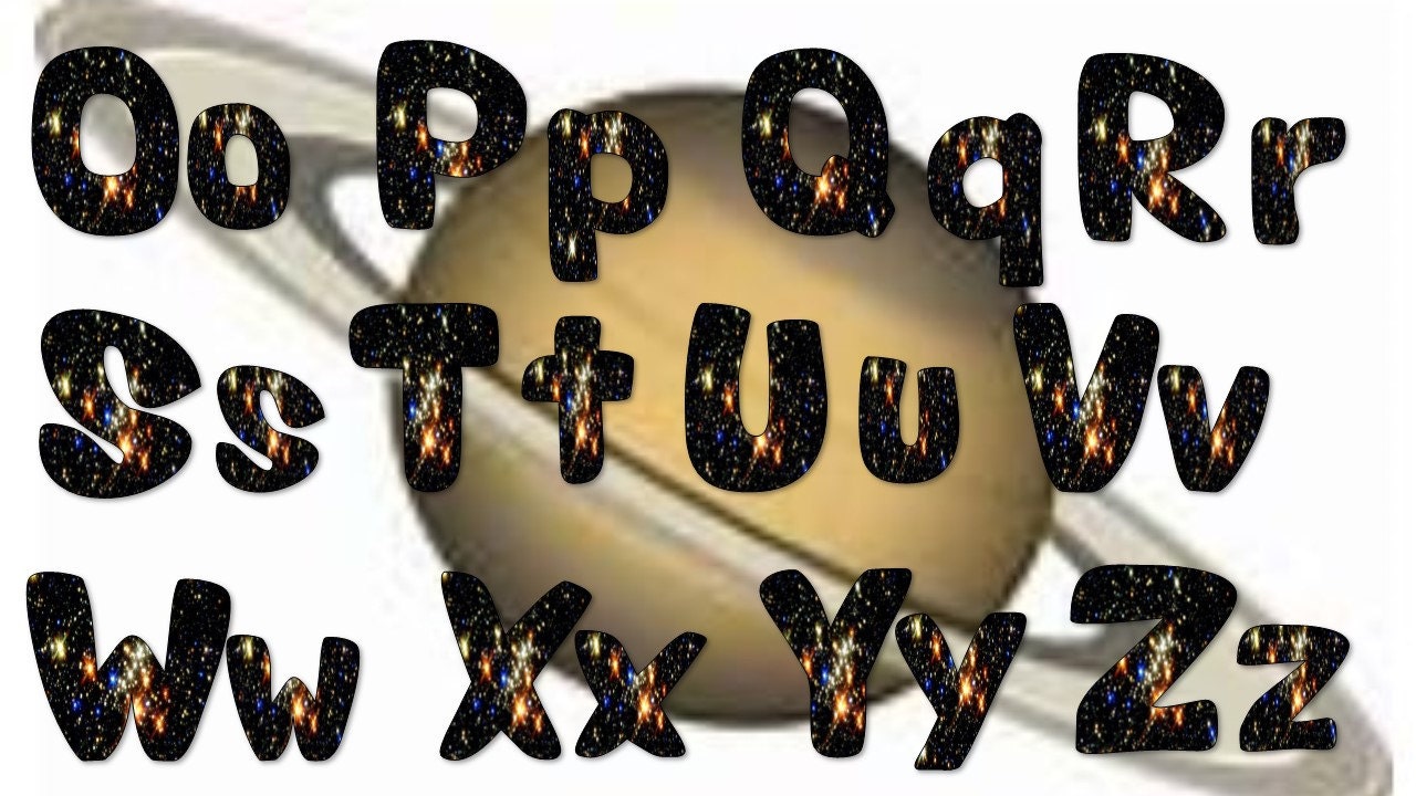 Outer Space Galaxy Font With Numbers! Clipart for Personal or ...