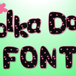 Black With Pink Polka Dot Alphabet Clipart Digital Download! for ...