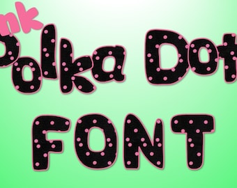 Pink Polka Dot Alphabet Clipart Fonts for Personal or | Etsy