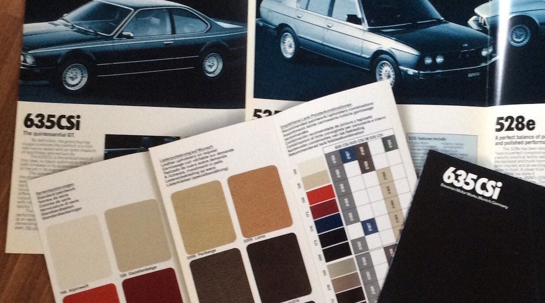 3 of BMW 635csi E24 Sales Brochures + Color/upholstery Selection Guide ...