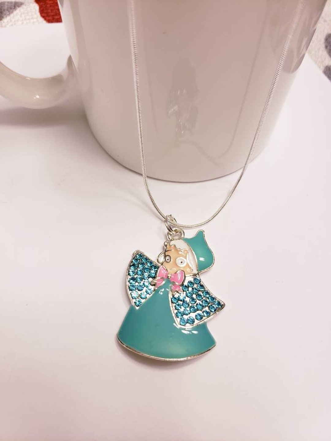 Animated Character Chunky Enamel Pendant Silver Necklace - Etsy