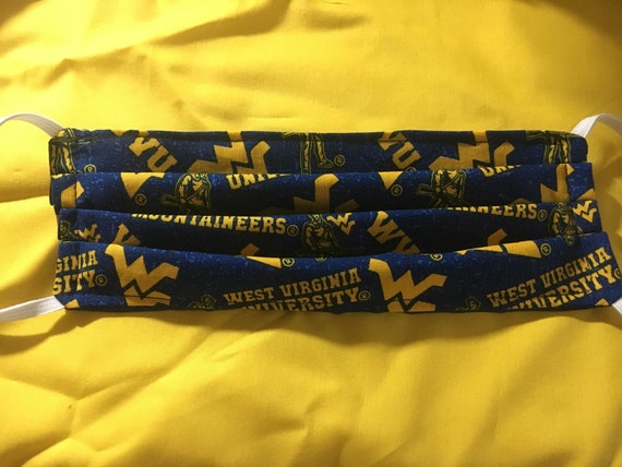 WVU Fabric Face Mask | Etsy