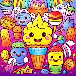 150 Cute Kawaii Summer Coloring Pages Printable Digital PDF for Kids ...