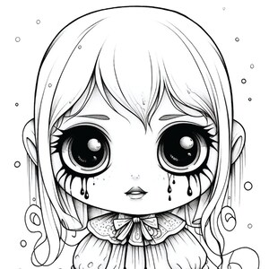 185 Creepy Cute Kawaii Coloring Pages Printable Digital PDF for Kids ...